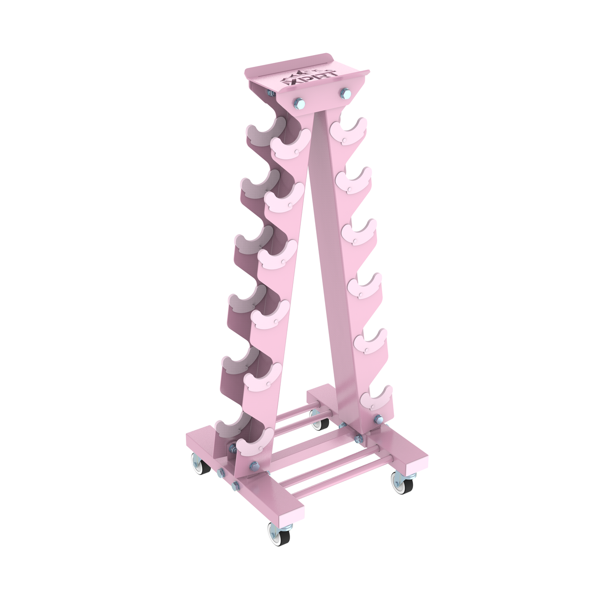 XPRT Fitness Neoprene Dumbbell Rack with Wheels – 200 lbs Compact ...